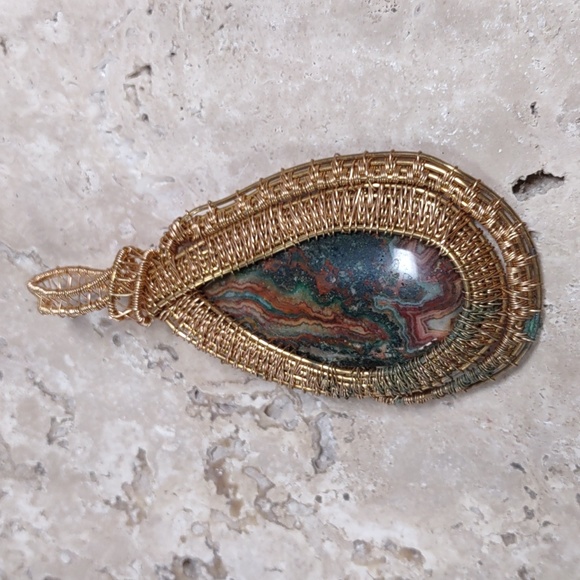 Artisan Crafted | Jewelry | Copper Wire Wrapped Stone Pendant | Poshmark
